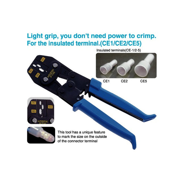 P736 FLAT CRIMPING TOOL CE1 - CE2 - CE5 TERMINALS HOZAN P-736