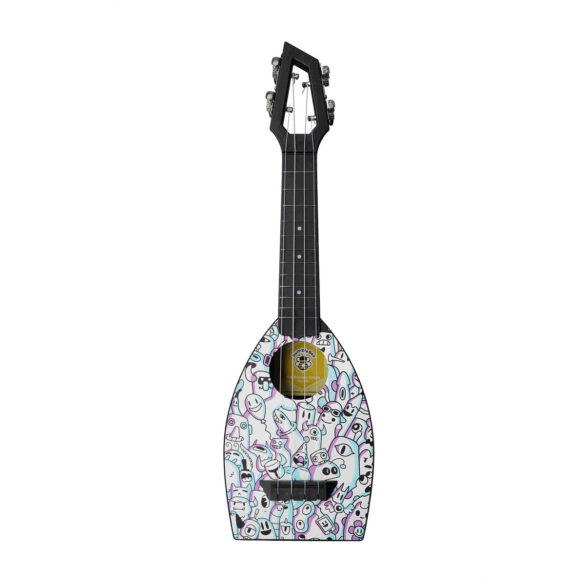 Ukulele 21 inch Patterns Bumblebee Hive Soprano Paddle Shaped Ukelele