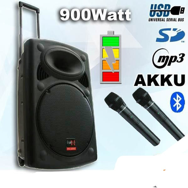 2x 15" Inch 1800w Bluetooth Portable Sound System + Active Speaker Bat