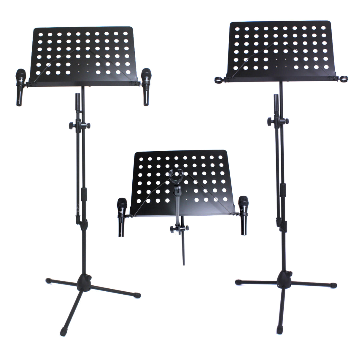 2 in 1 Microphone Mic & Sheet Music Stand + Mic Holders Full size Comb