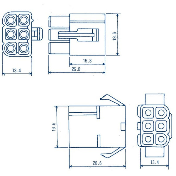 6007-6 6007 SERIES 6 WAY PLUG AND SOCKET SET PLASTIC 6 PIN 43576916