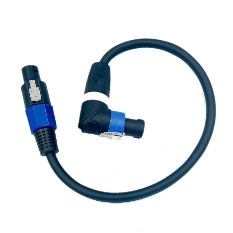 Right Angle to Straight Speakon Jack Connector Quad 4 Conductor Core S