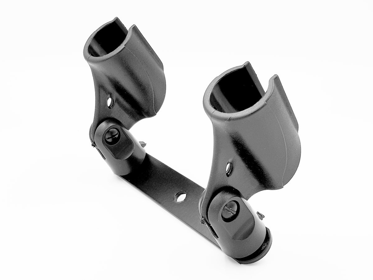 Dual Microphone Holder 2 Way Arm Double Heavy duty Mic Clip Stereo Mou