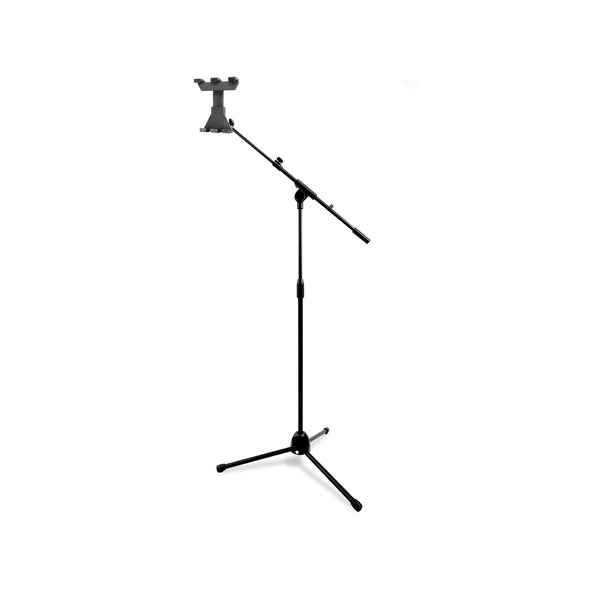 2 in 1 Tablet Tripod Floor Stand with Telescopic Boom Arm and 360° Mou