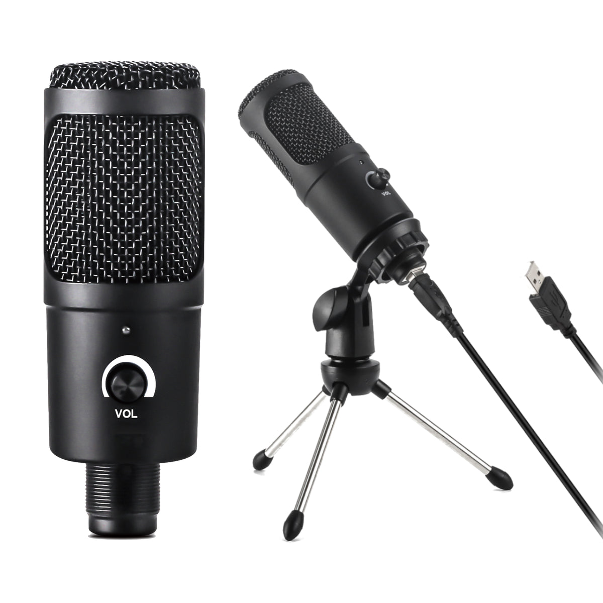 USB Condenser Mic Microphone Kit Plug and Play PC or Mac for Gaming Re