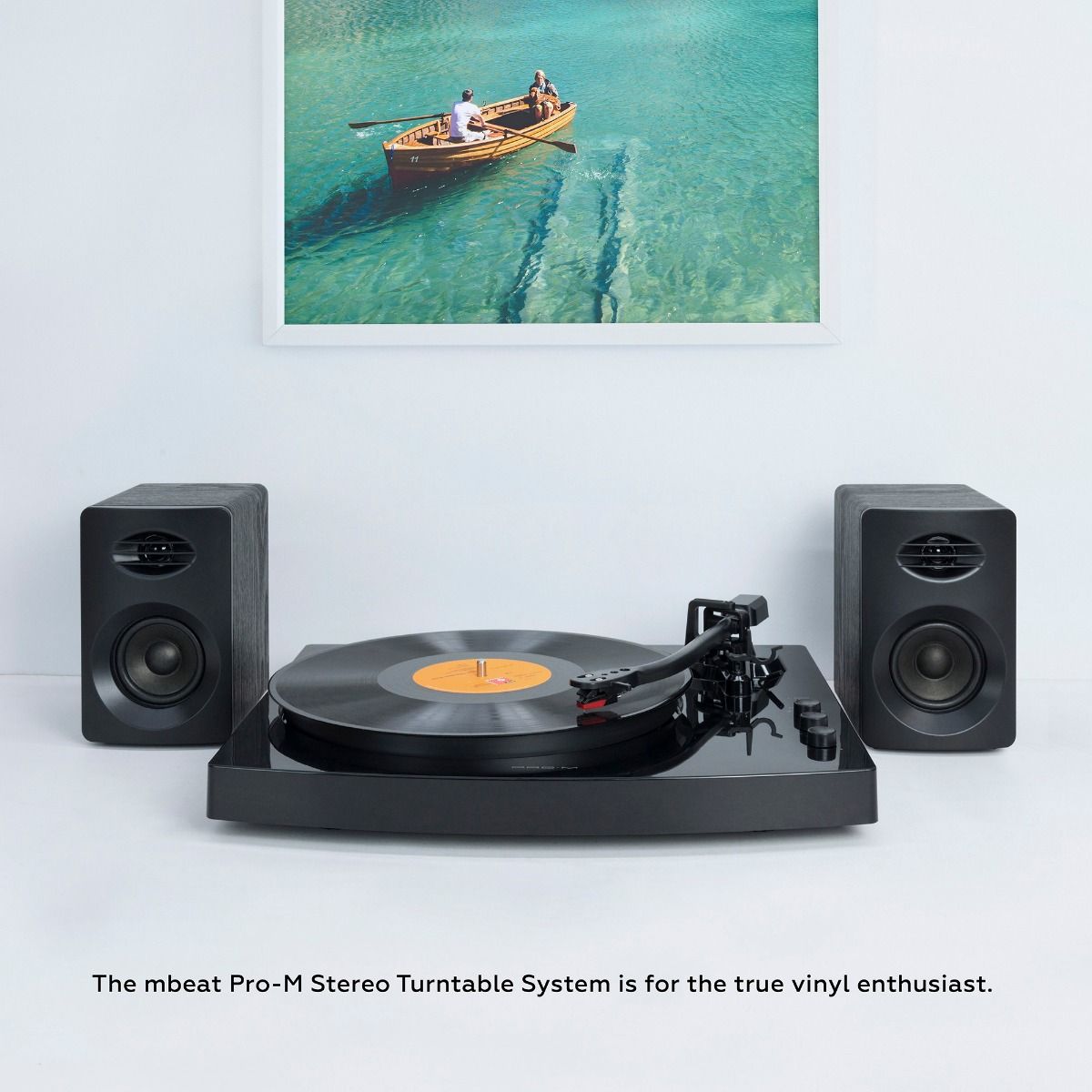mbeat® Pro-M Bluetooth Stereo Turntable System (Black) - Vinyl Turntab